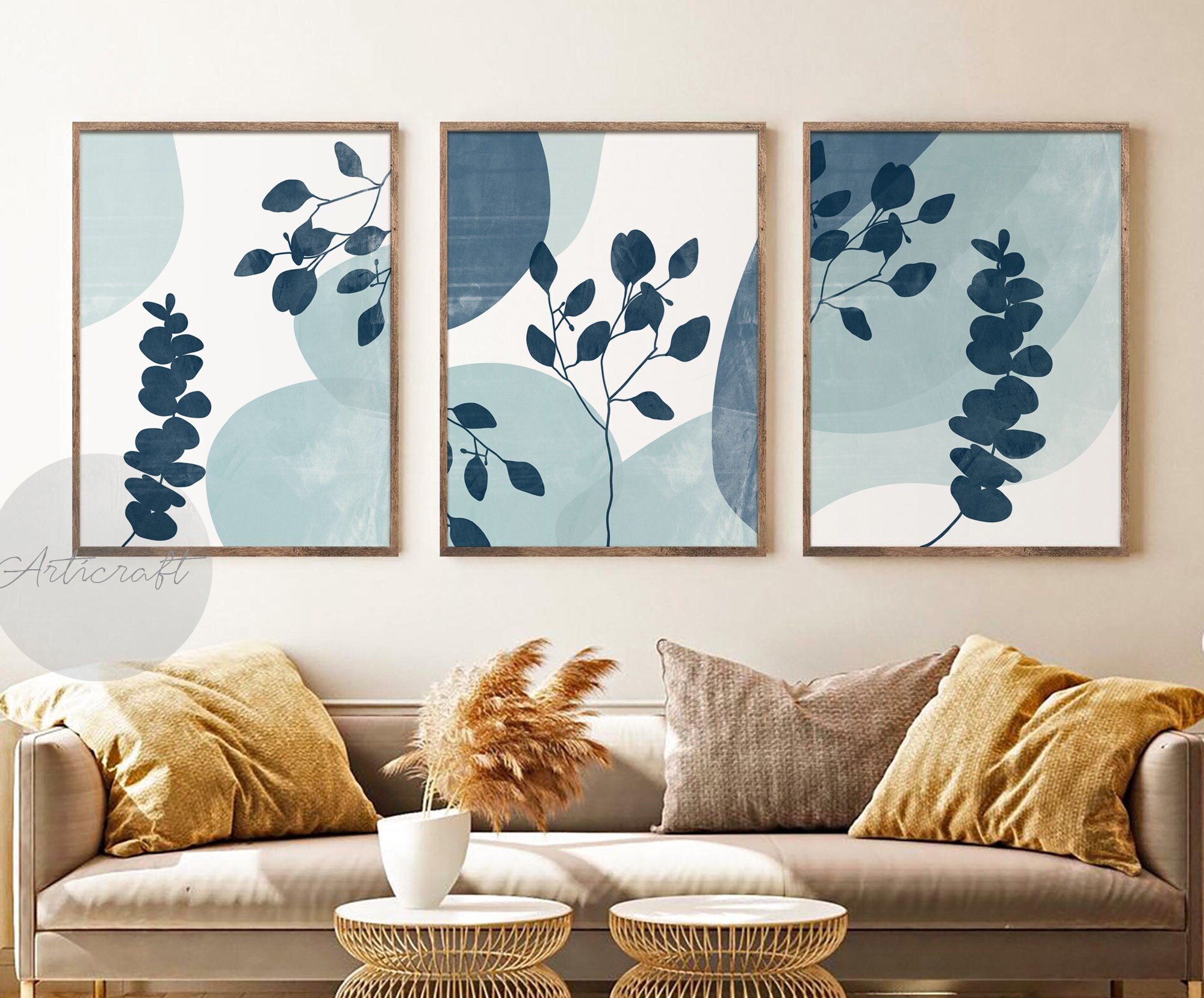 Abstract Botanical Art Set of 3 Prints Boho Gallery Wall Art - Etsy