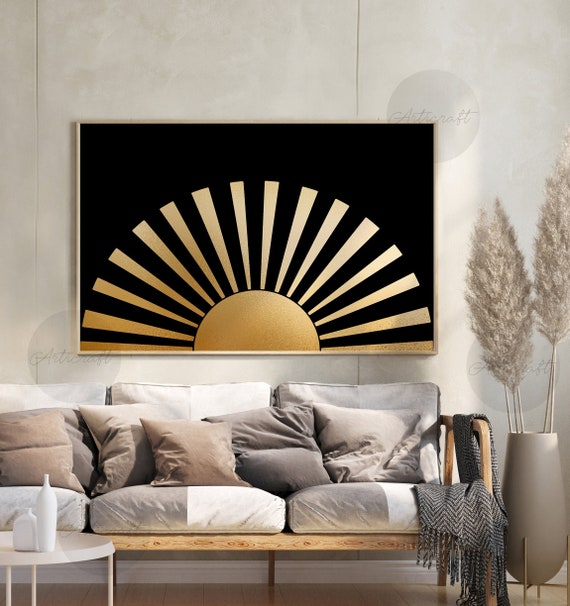 Mid Century Modern Sun Print Printable Geometric Sun Art | Etsy