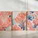 Watercolor Coral Print Set of 3, Coastal Wall Art, Ocean Navy Blue and ...