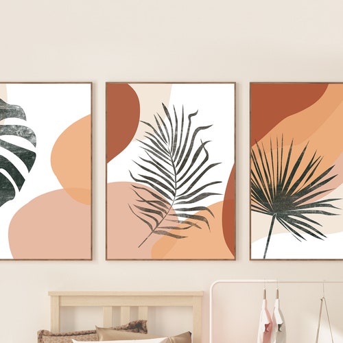 Boho Botanical Print Set of 3 Gallery Wall Art Blush Pink - Etsy