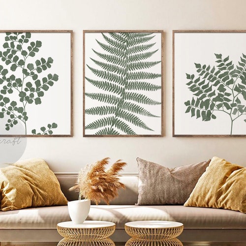 Boho Botanical Print Set of 6 Sage Green Gallery Wall Art - Etsy