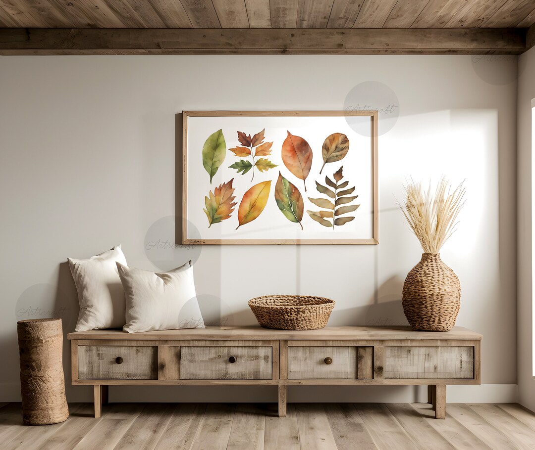 Fall Leaves Wall Art Watercolor Leaf Print Leaves Printable - Etsy