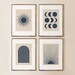 Mid Century Modern Print Set of 4, Sun and Moon Phases Art, Printable ...