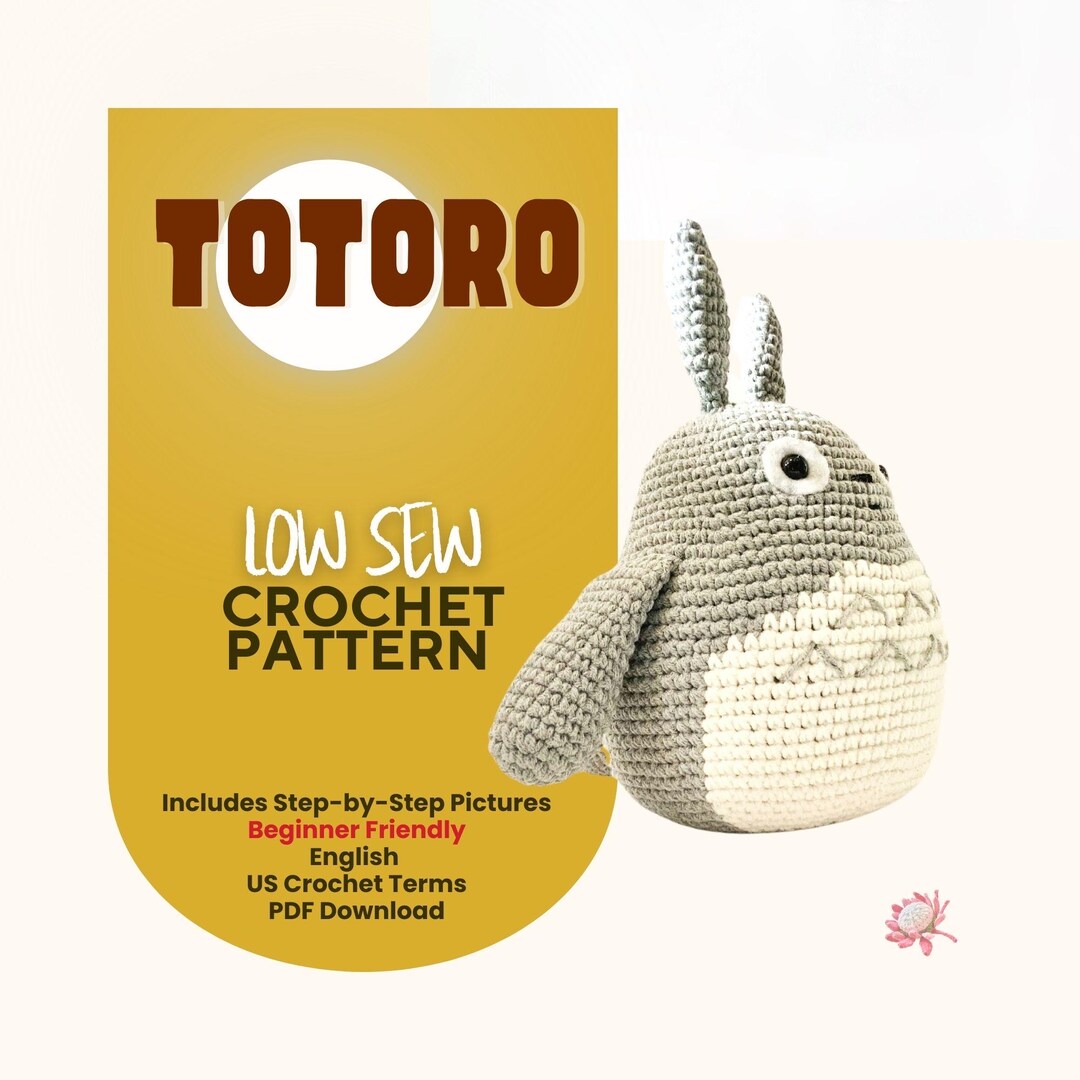Crochet PATTERN Totoro, Low Sew Crochet Pattern, Amigurumi Crochet ...
