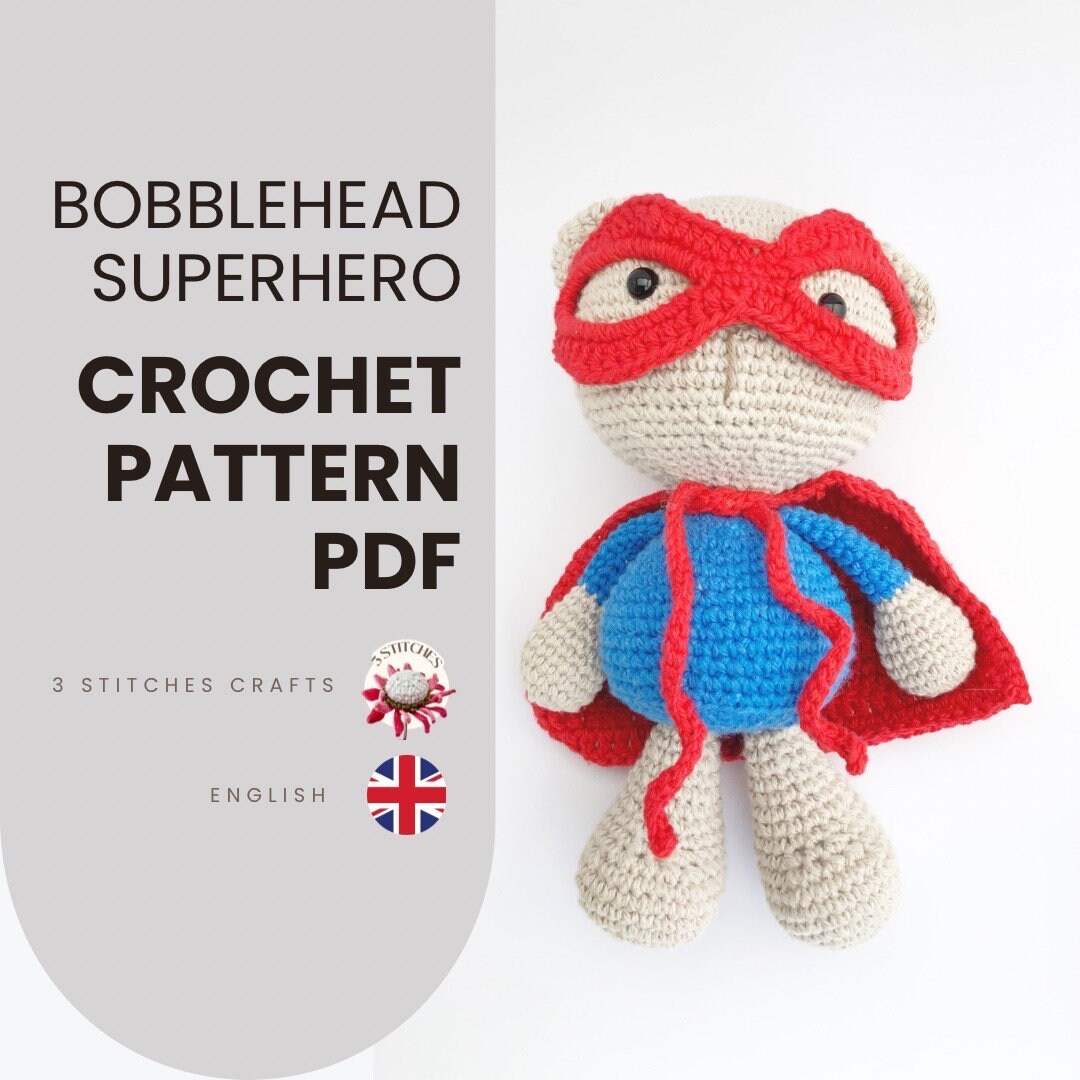 Superhero Teddy Bear Crochet Pattern. Amigurumi Pattern. - Etsy