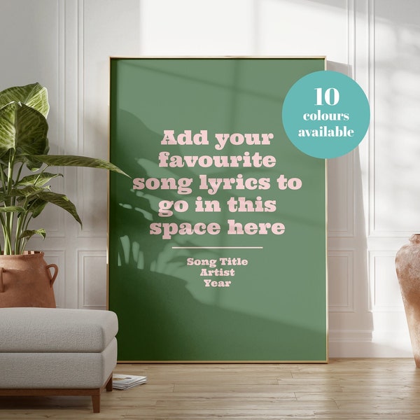 Lyric Poster - Etsy UK