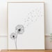 Dandelion Flower Print Black and White Poster Plant Wall - Etsy