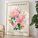Flower Market London Poster, Pink Flower Prints, Plant Wall Art, Boho ...