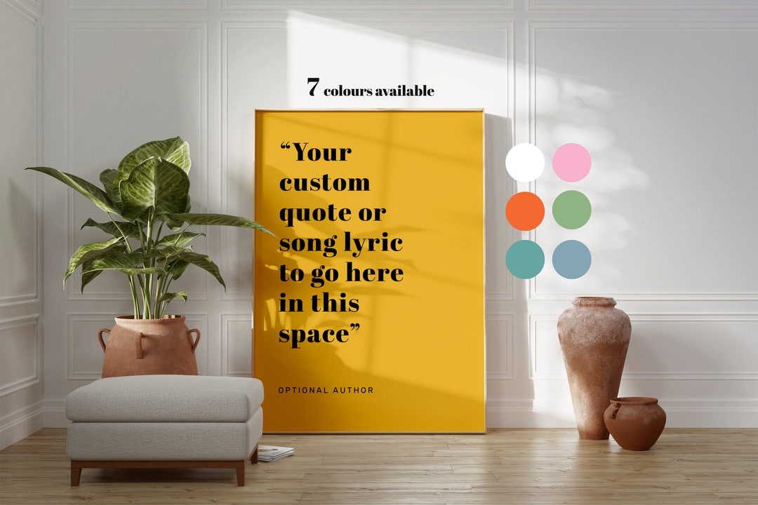 Custom Quote Print Design, Phrase or Song Lyrics, Special Gift, Present ...