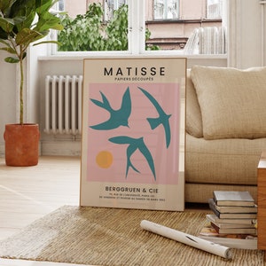 Henri Matisse Birds Print, Pink and Blue, Nature Animals, Modern ...