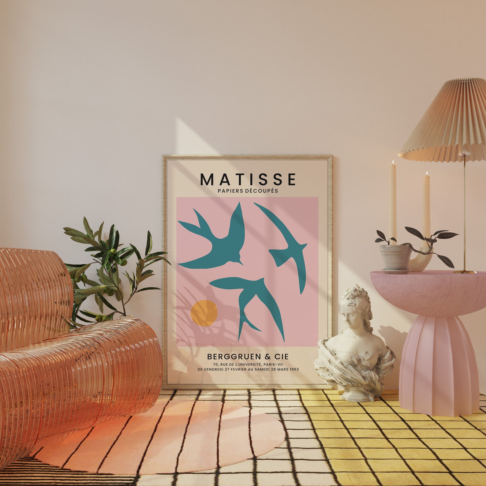 Henri Matisse Birds Print, Pink and Blue, Nature Animals, Modern ...