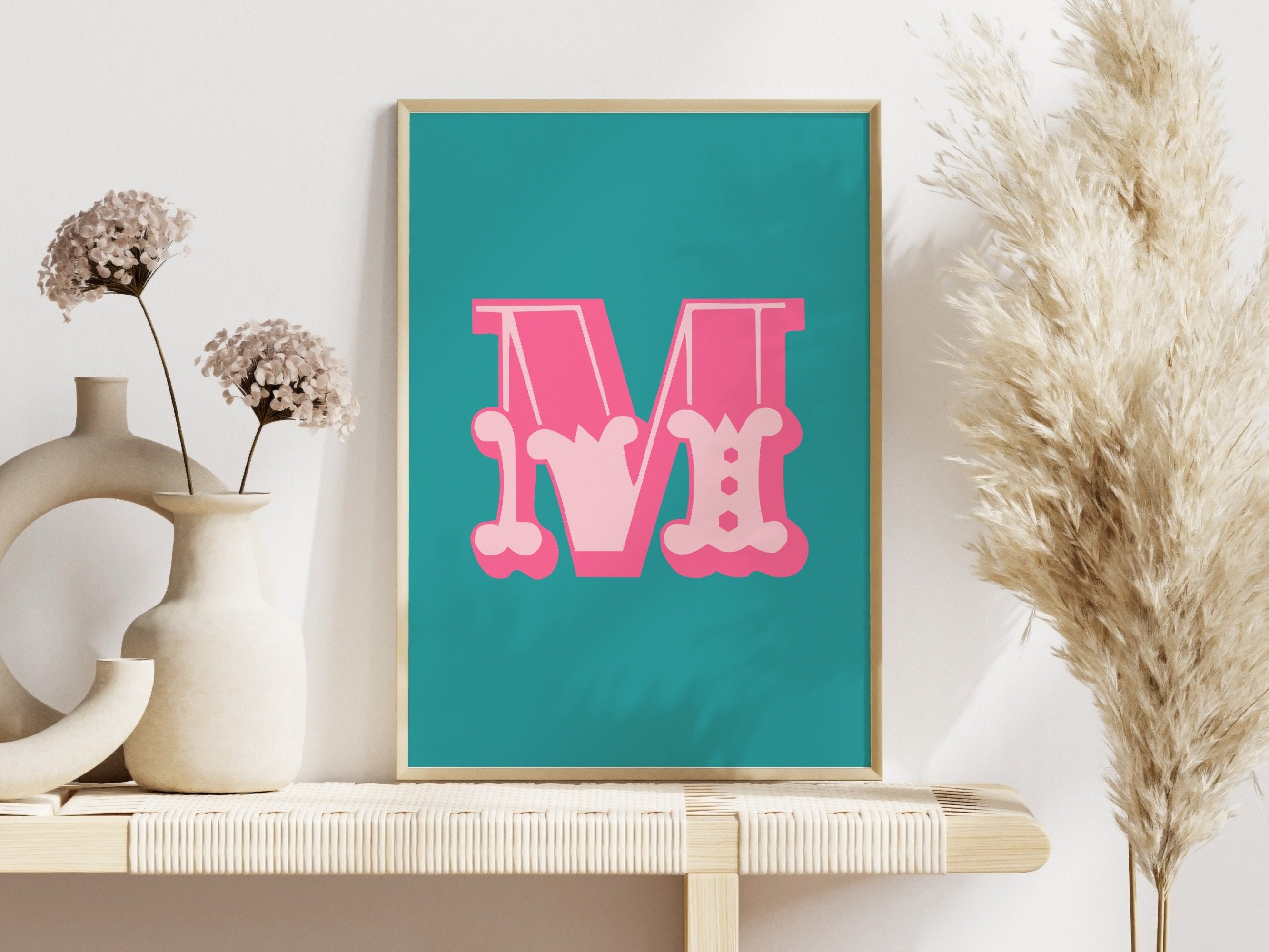 Personalised Colourful Letter Print, Gift for Friend, Custom Alphabet ...
