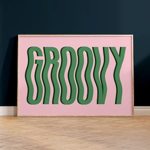 Groovy Text Print, Colourful Posters, Fun Quote Prints, Bar Disco Art ...