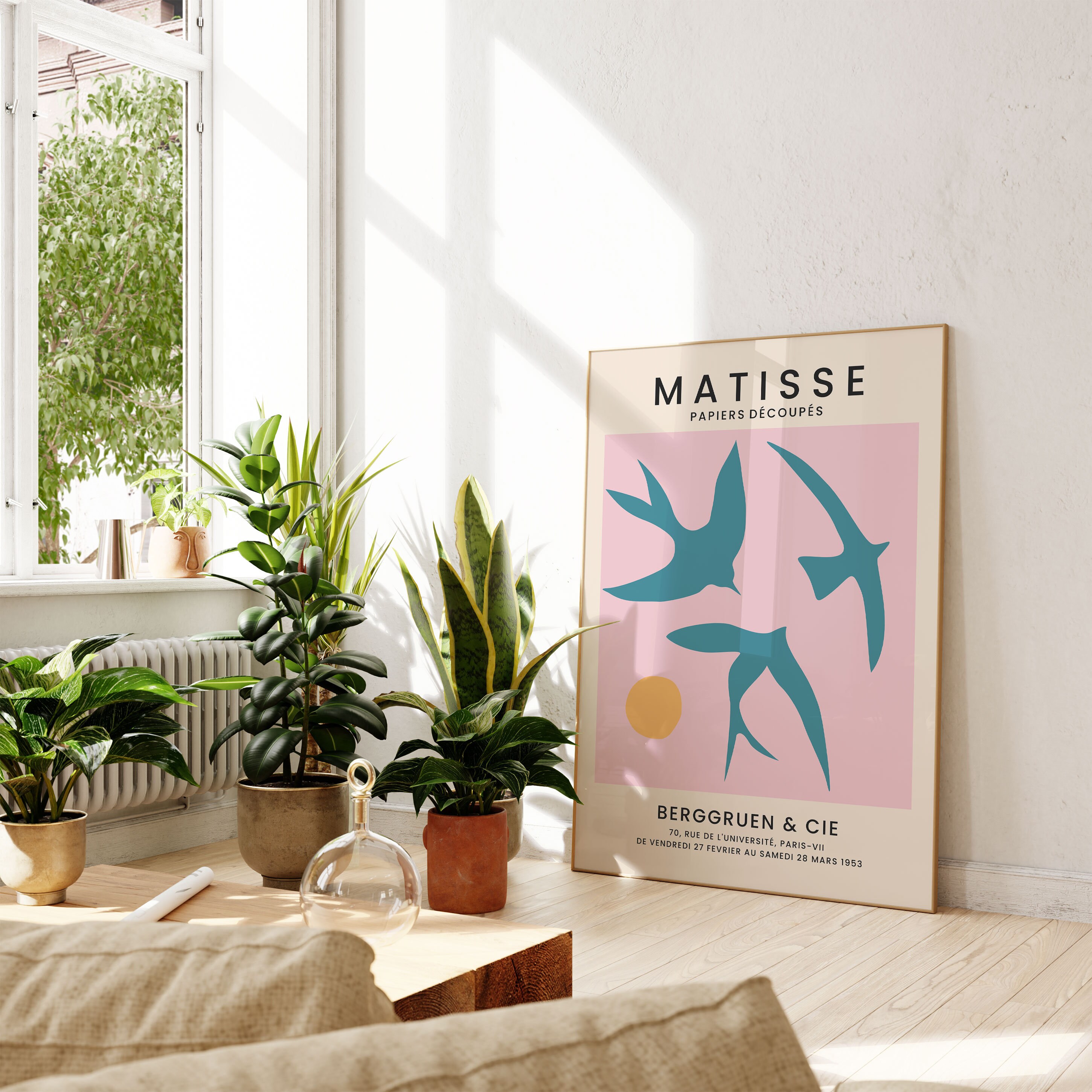 Henri Matisse Birds Print, Pink and Blue, Nature Animals, Modern ...
