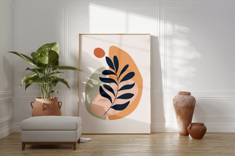 Abstract Leaf Set off 2 Prints Plant Wall Art Digital - Etsy