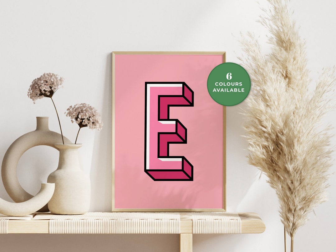Custom Letter Print, Personalised Alphabet Print, Colourful Initials ...