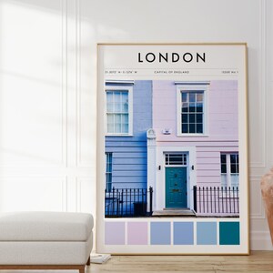 London Travel Poster, Modern Chic, Pastel Colours, City Art, London ...
