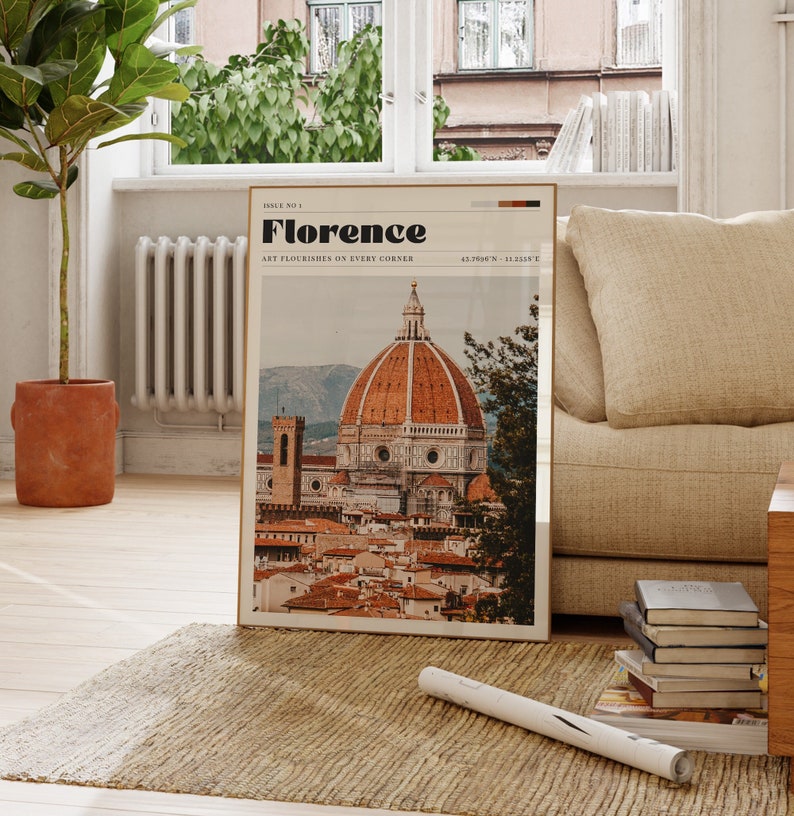 Florence Print, Italian Wall Print, Colourful Wall Art, Florence Poster ...