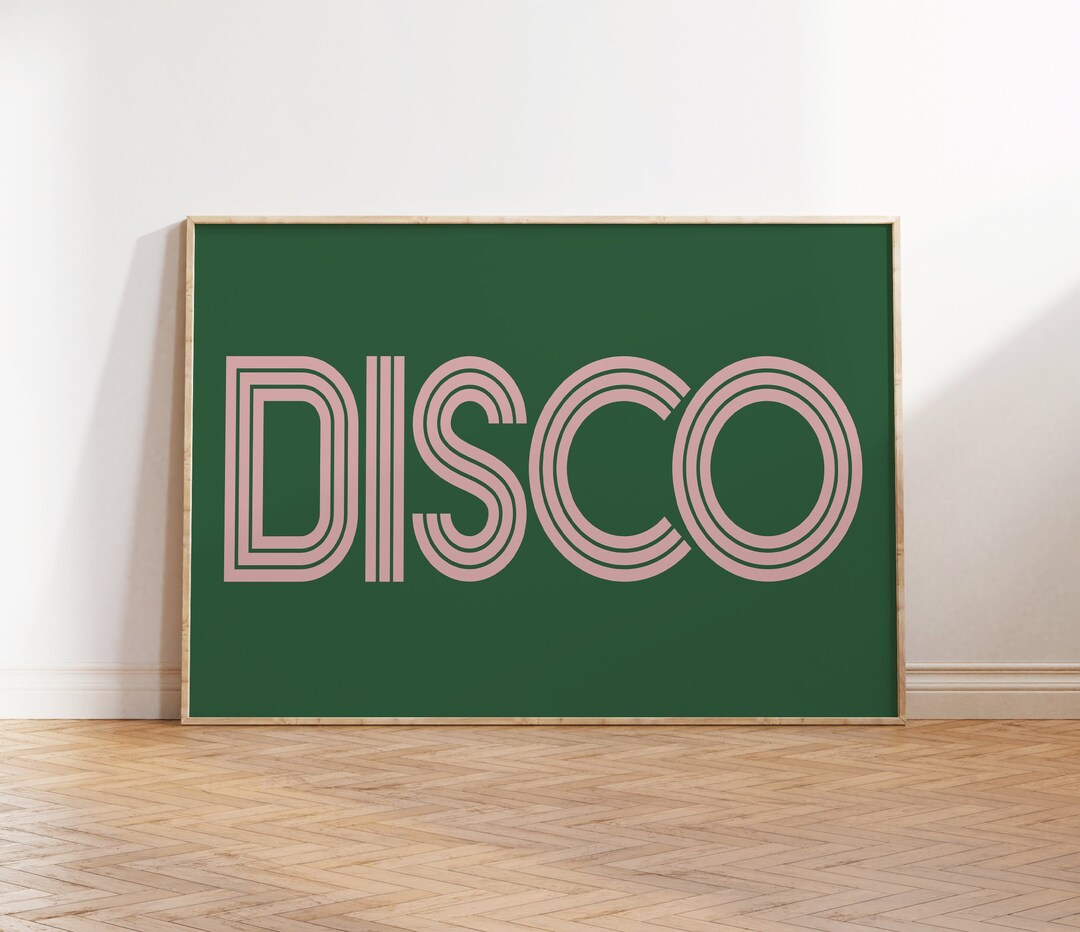 Disco Retro Quote Print, Vintage Colours, Fun Party Decor, Quote Prints ...