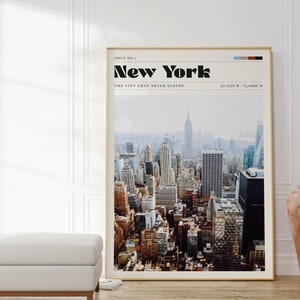 New York Print, Travel Poster, American Art, New York City, Vintage ...