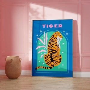 Set of 3 Colourful Animal Prints, Leopard, Tiger, Flamingo Wall Art ...