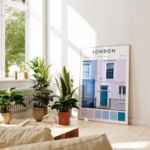London Travel Poster, Modern Chic, Pastel Colours, City Art, London ...