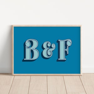 Couples Personalised Letter Print, Anniversary Gift, Custom Alphabet ...