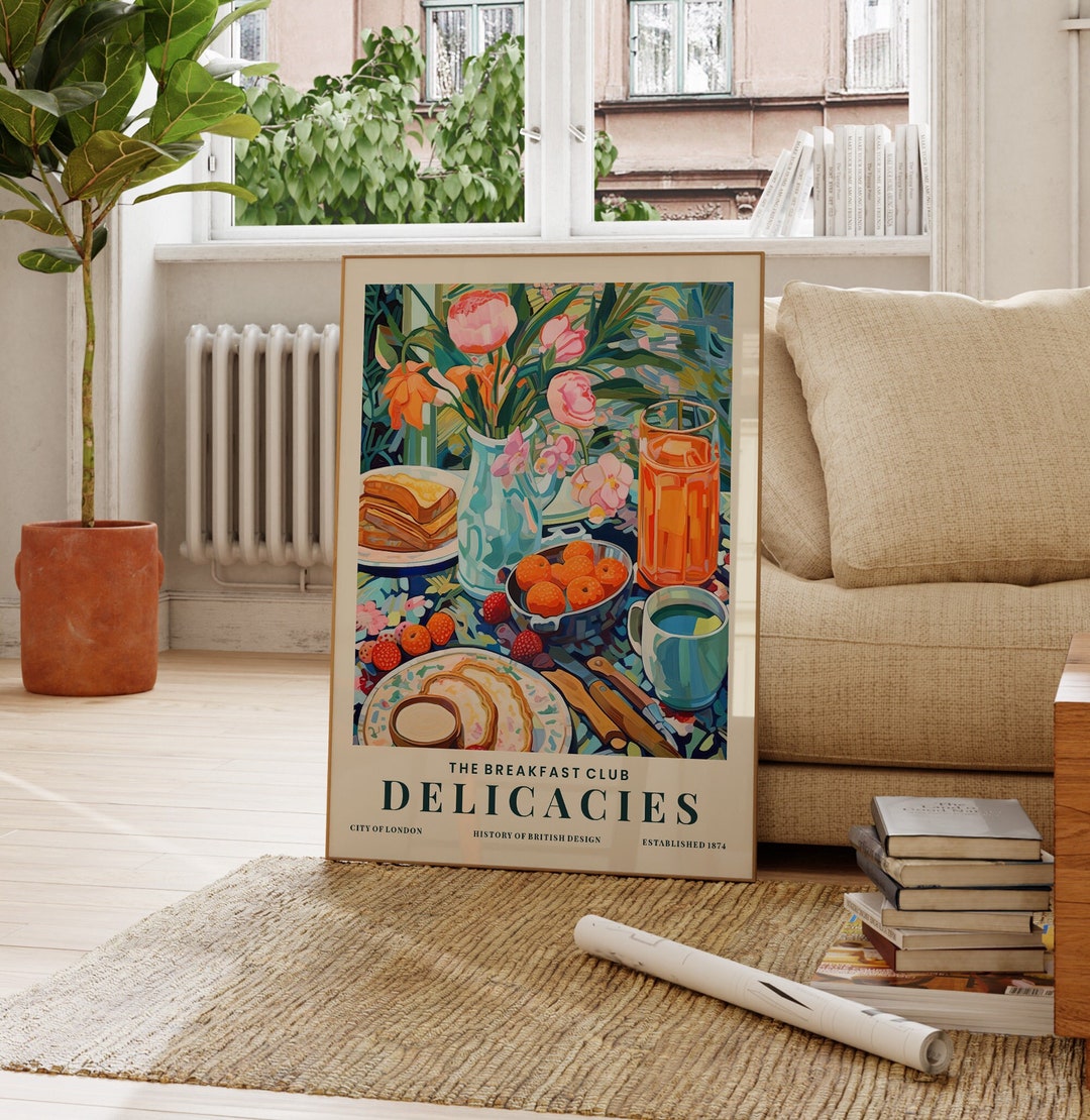 Colourful Breakfast Print, Food Art, Kitchen Wall Prints, Flowers ...