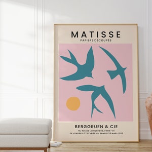 Henri Matisse Birds Print, Pink and Blue, Nature Animals, Modern ...