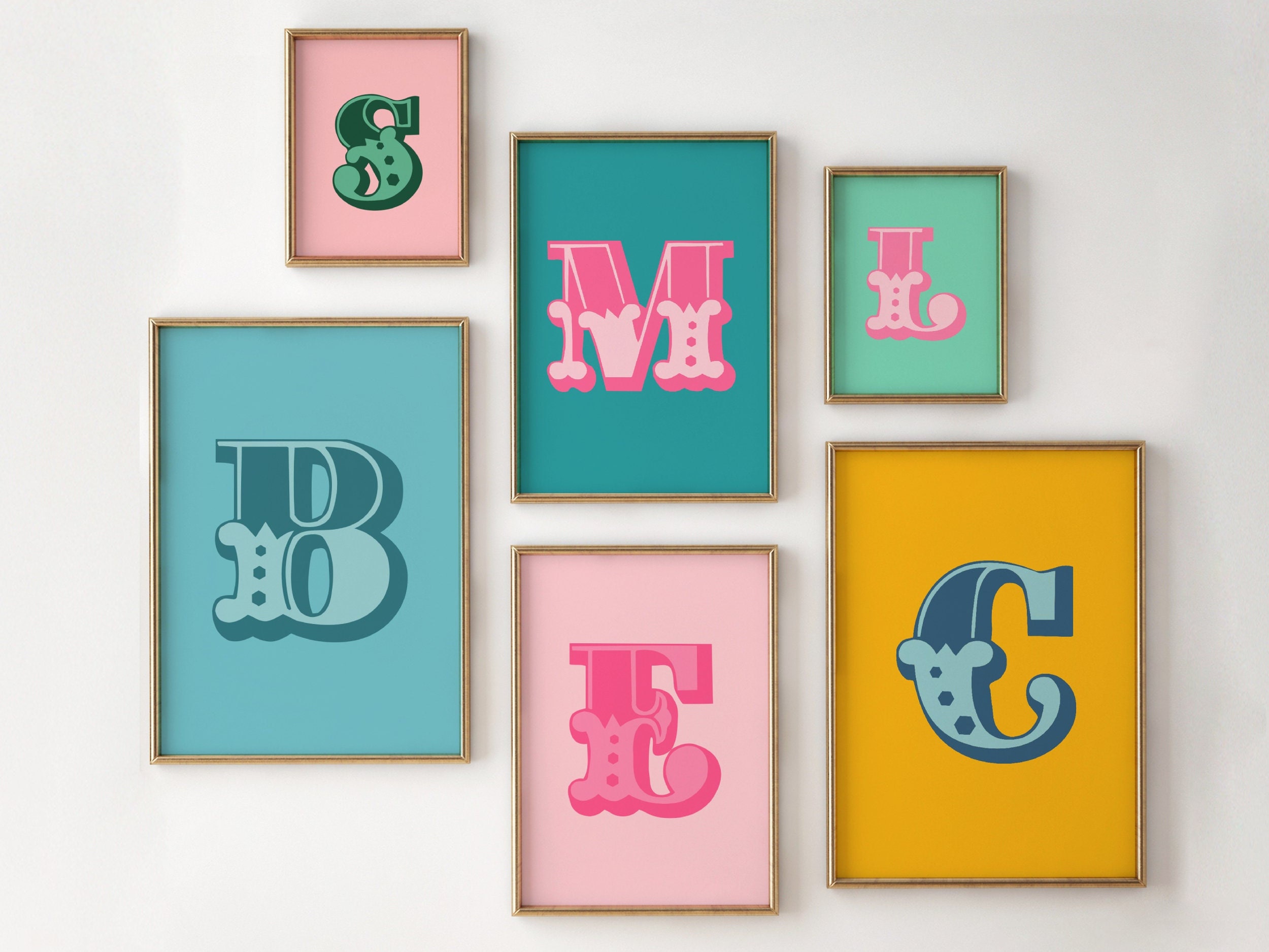 Personalised Colourful Letter Print Gift for Friend Custom - Etsy UK