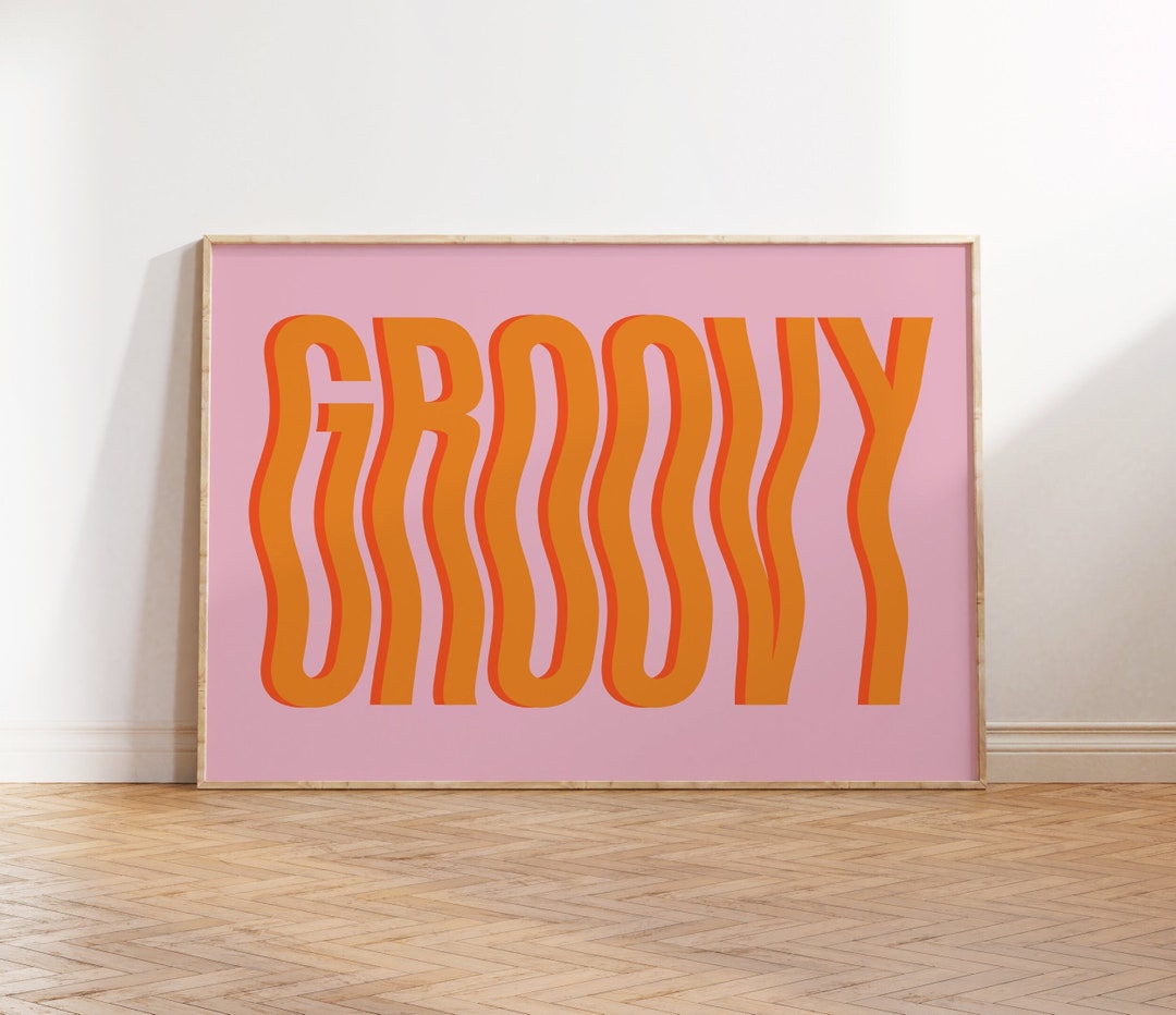 Groovy Text Print, Colourful Posters, Fun Quote Prints, Bar Disco Art ...