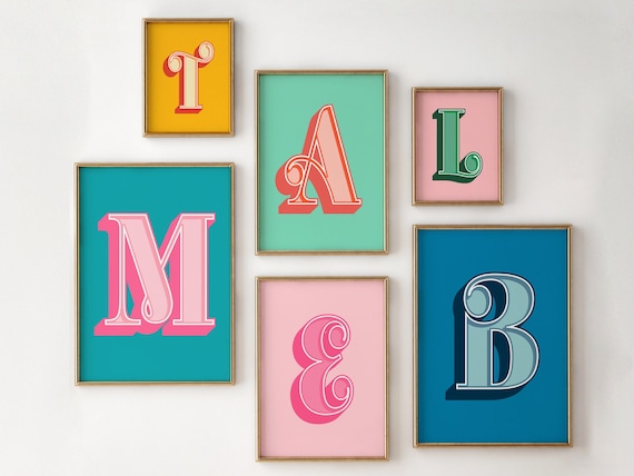 Personalised Letter Print Gift for Friend Custom Alphabet - Etsy UK