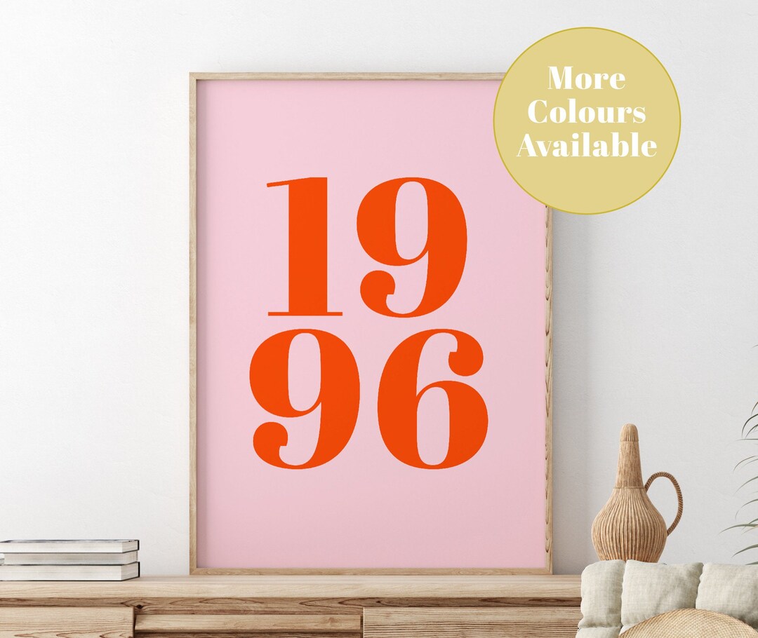 Personalised Number Year Wall Art | Custom Date Art, Wedding Gift ...