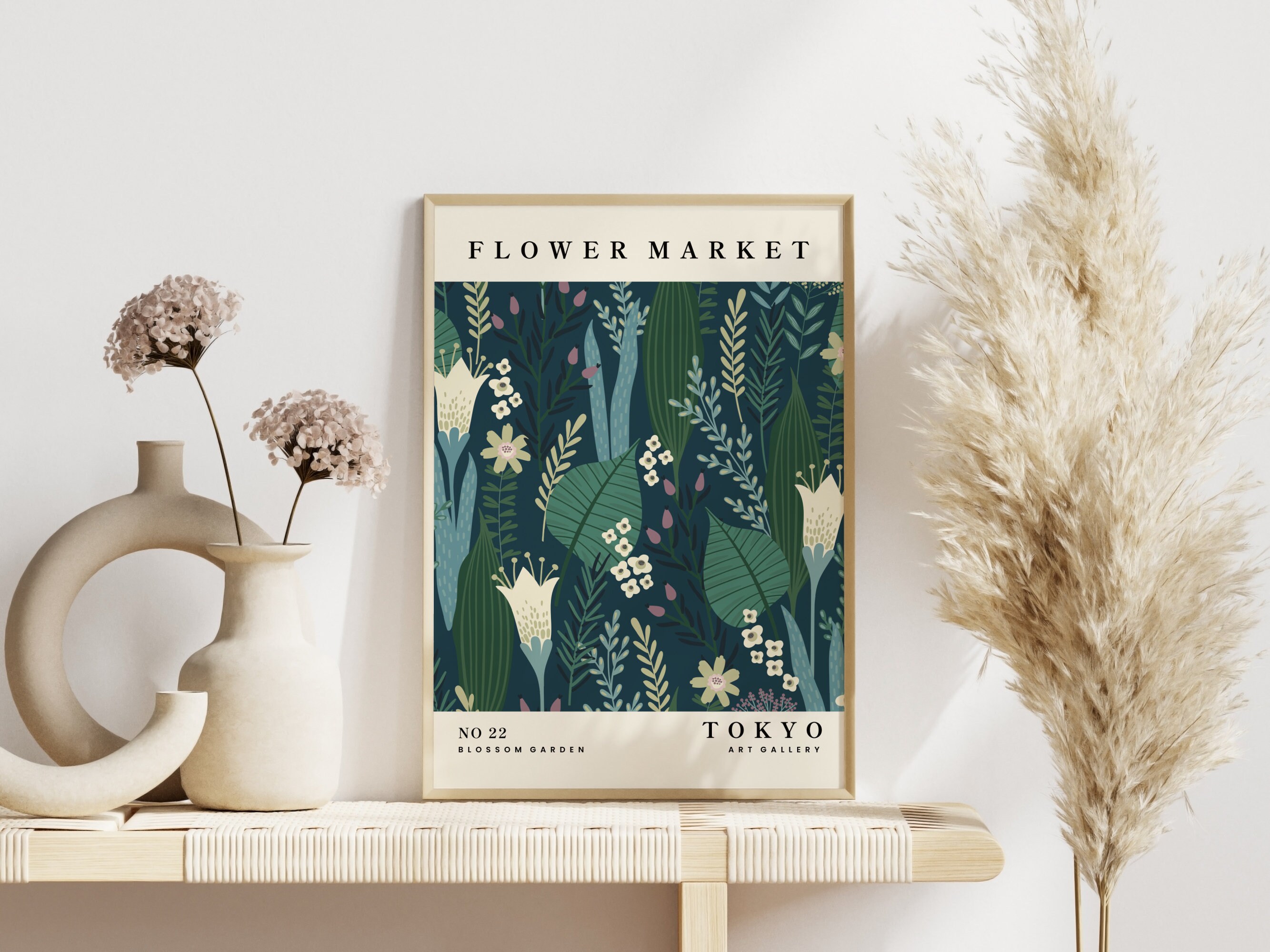 Flower Market Tokyo Print Floral Art Abstract Flower Poster - Etsy UK