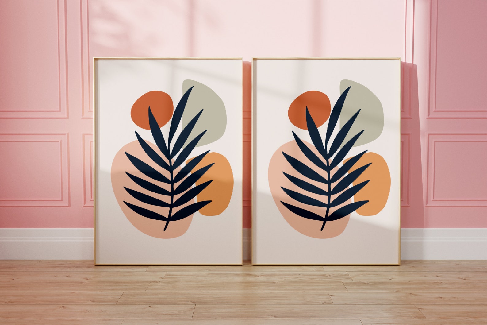 Abstract Leaf Set off 2 Prints Plant Wall Art Digital - Etsy