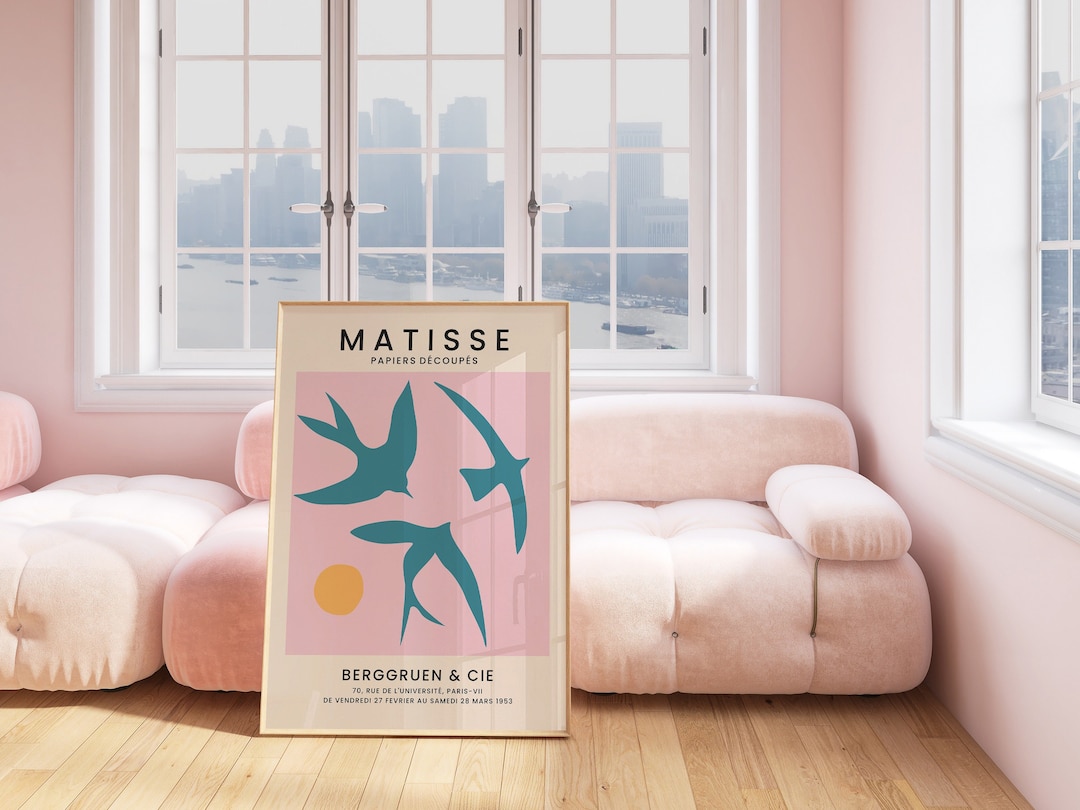 Henri Matisse Birds Print, Pink and Blue, Nature Animals, Modern ...