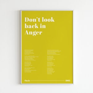 Personalised Song Poster, Lyrics Print, Special Gift, Any Song Lyric ...