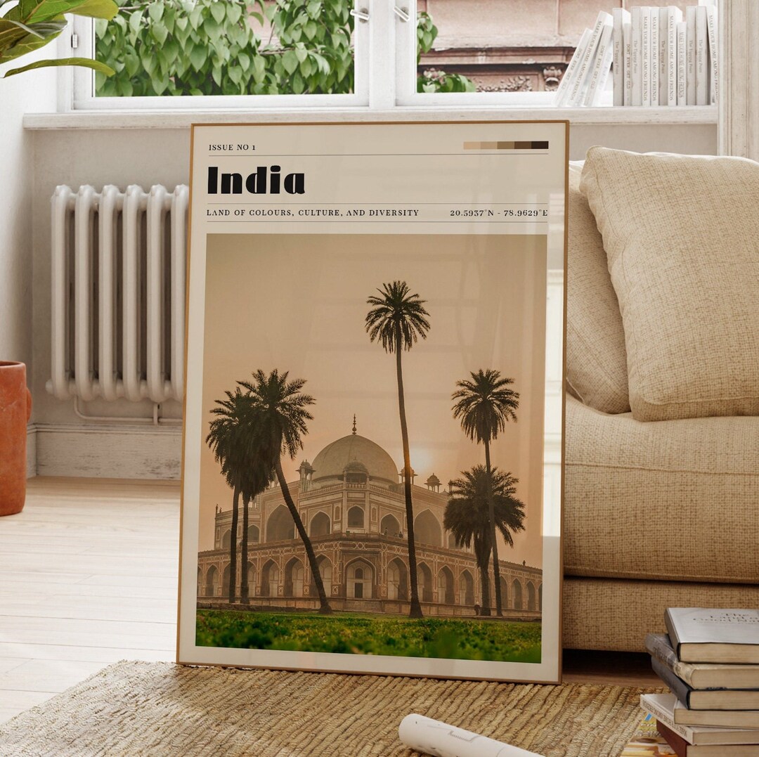 India Travel Poster, Cultural, Modern, Sophisticated Wall Art, Living ...