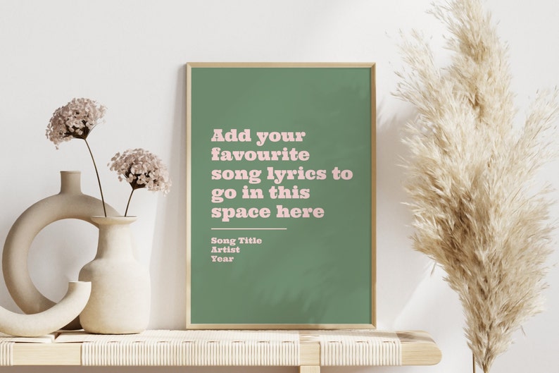 Personalised Music Poster Custom Lyrics Print Colourful Wall - Etsy UK