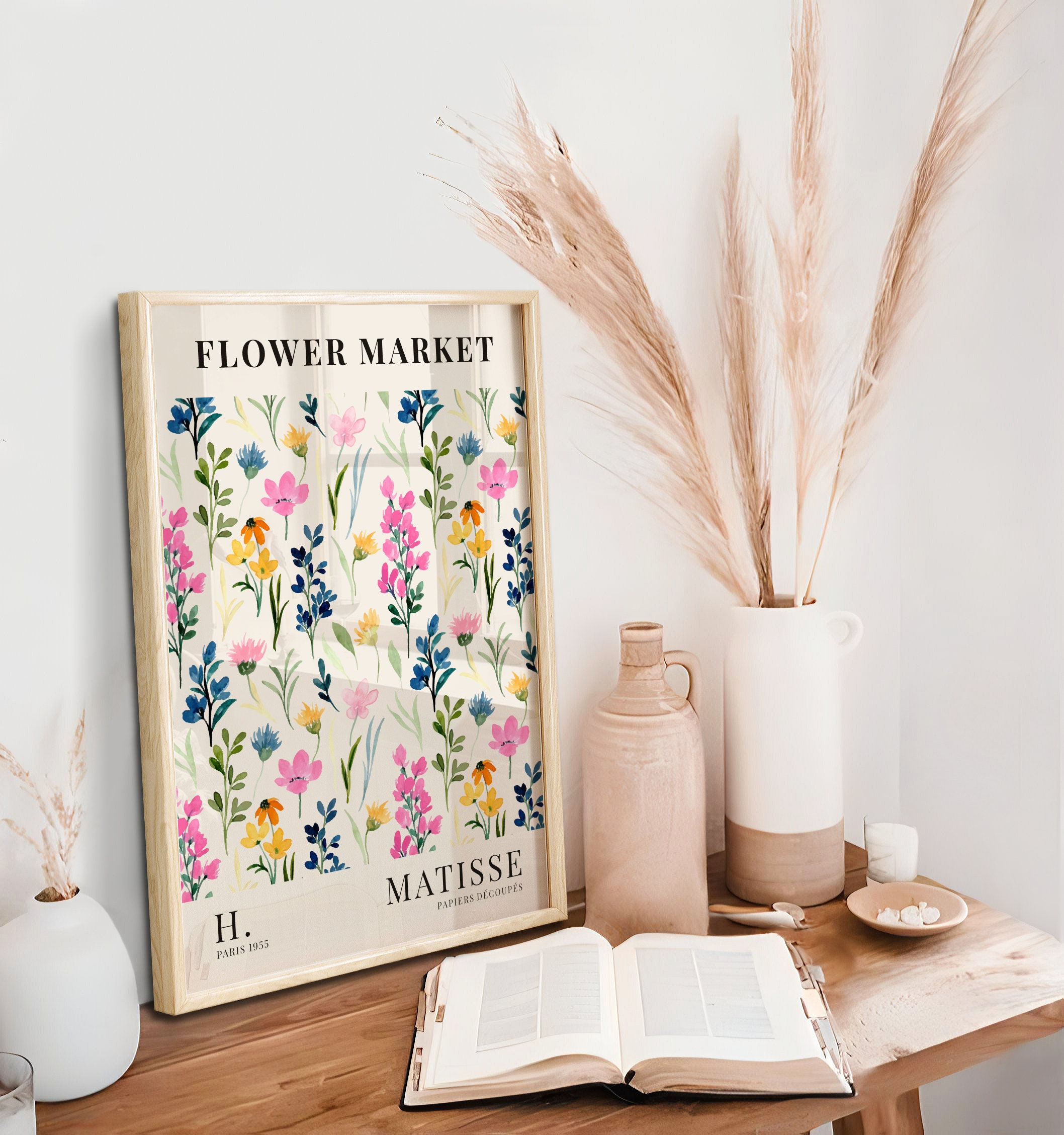 Colourful Flower Market Henri Matisse Watercolour Print, Boho Home ...