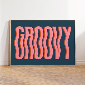 Groovy Text Print, Colourful Posters, Fun Quote Prints, Bar Disco Art ...