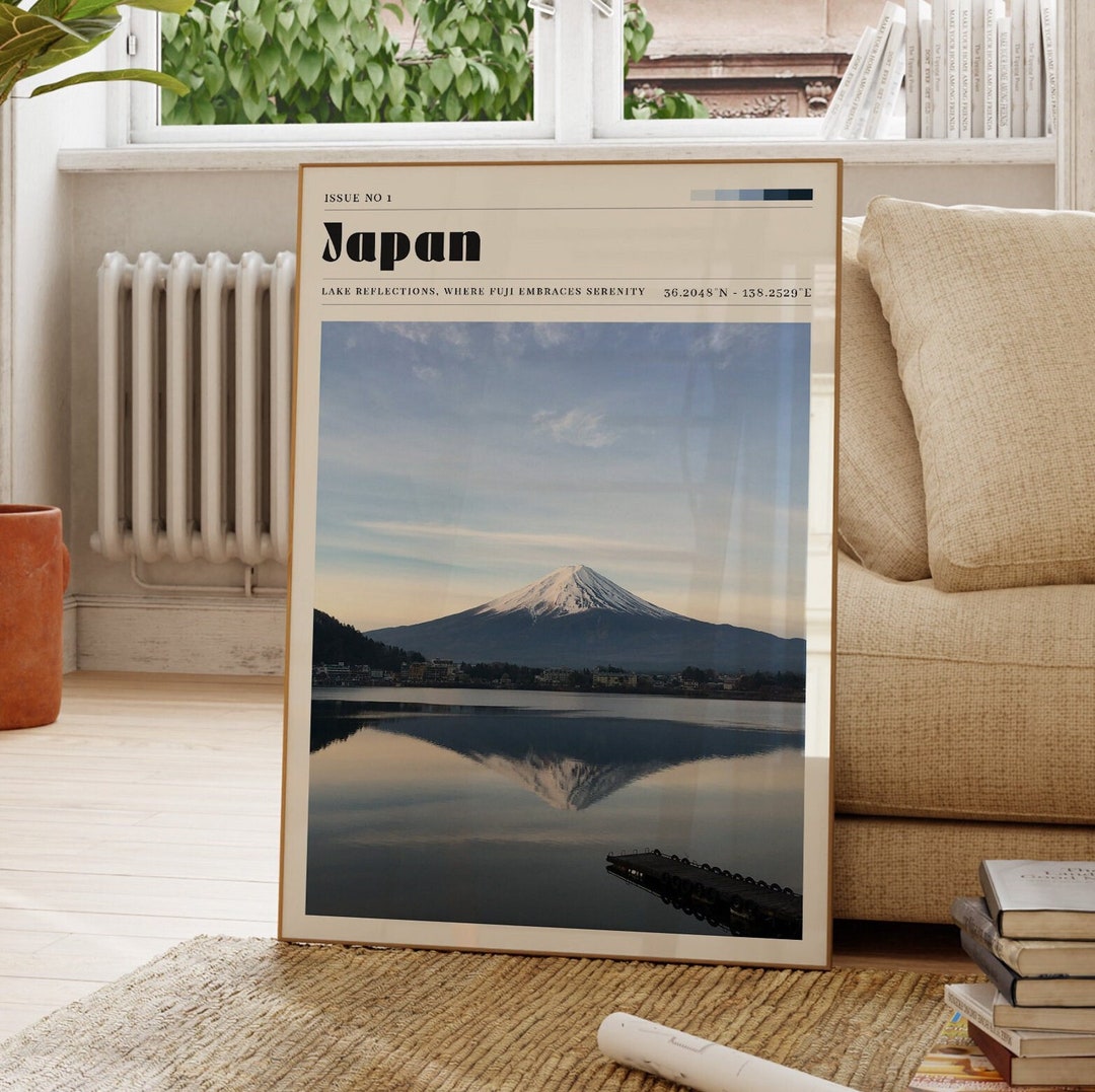 Mount Fuji Japan Travel Poster, Japanese Wall Art, Landscape, Mountain ...