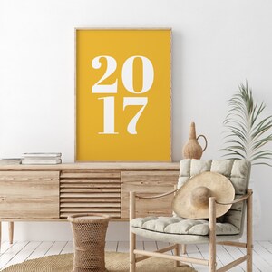 Personalised Number Year Wall Art | Custom Date Art, Wedding Gift ...
