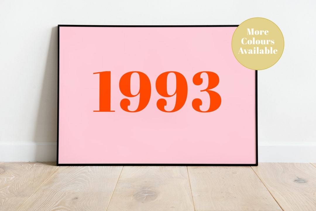Custom Number Year Print Design | Personalised Date Art, Wedding Gift ...
