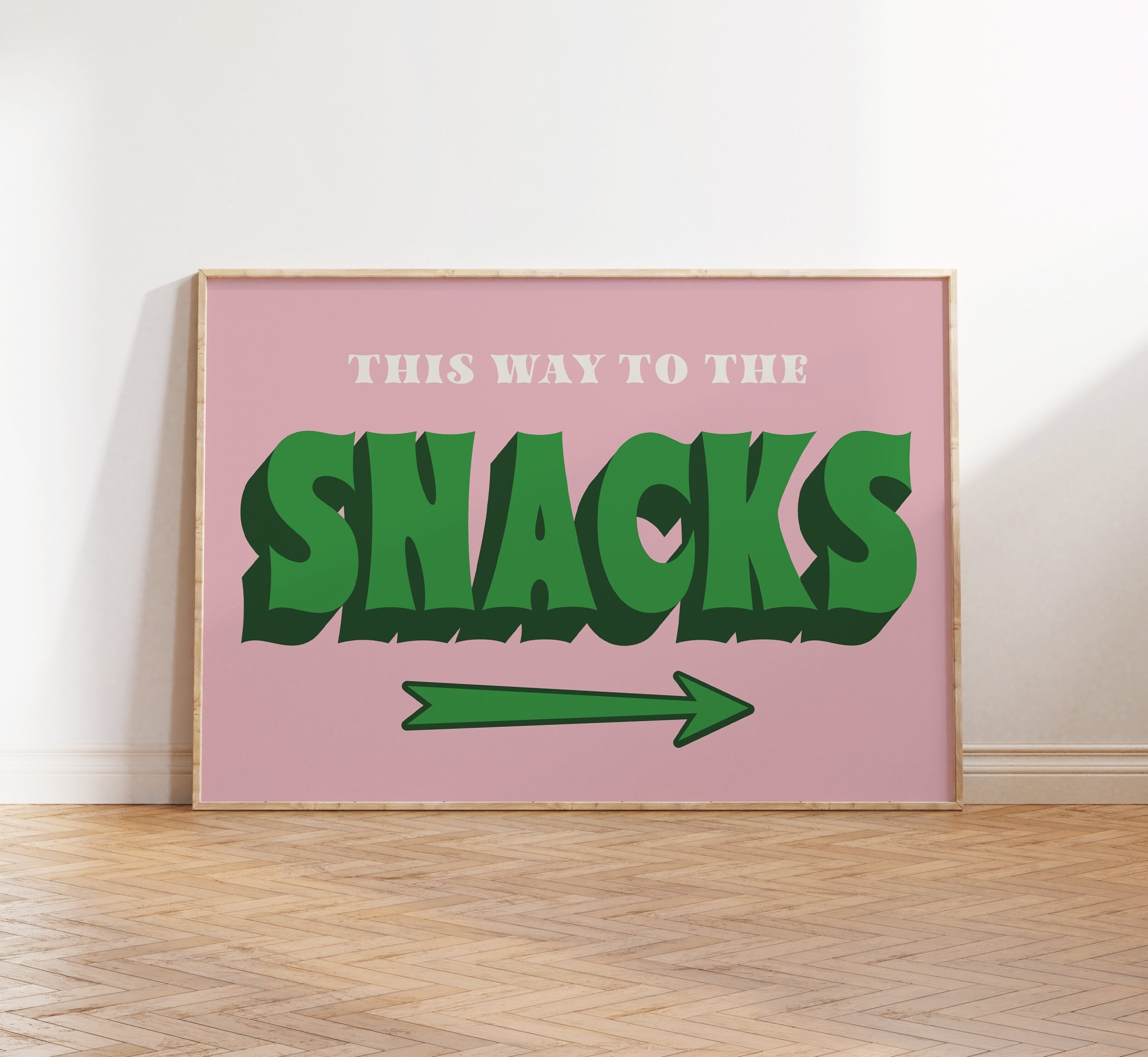 This Way to the Snacks Print, Kitchen Wall Decor, Fun Saying, Custom ...