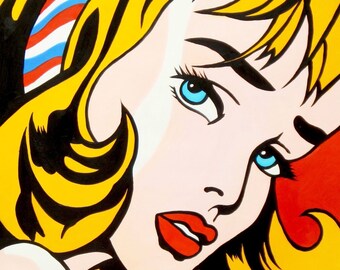 Lichtenstein Ribbon Girl - Etsy