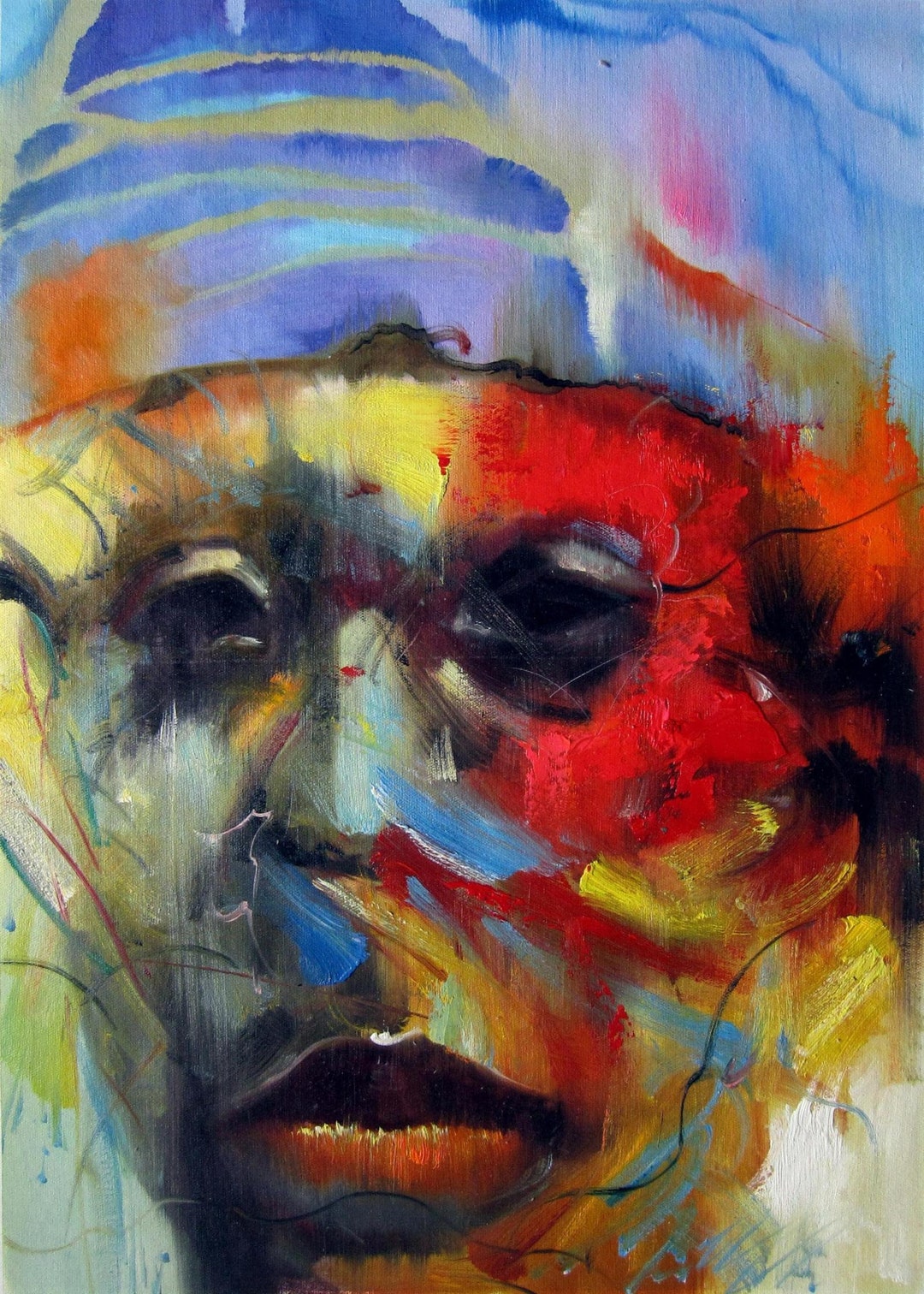 Portrait Man Painting Oil Painting on Canvas Signed / Figure Man Oil ...