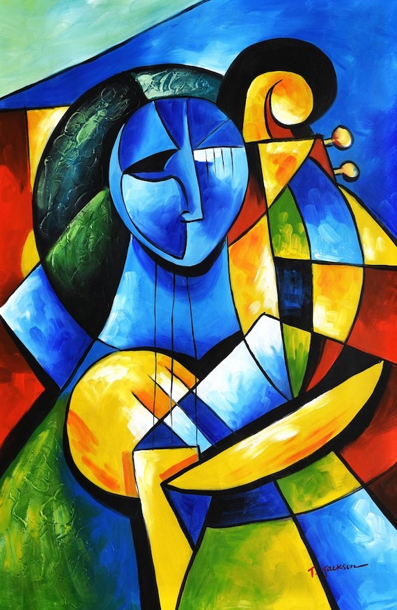 Abstract Portrait Painting Painting Oil on Canvas Signed Abstract Portrait Painting Painting Oil on Canvas Signed