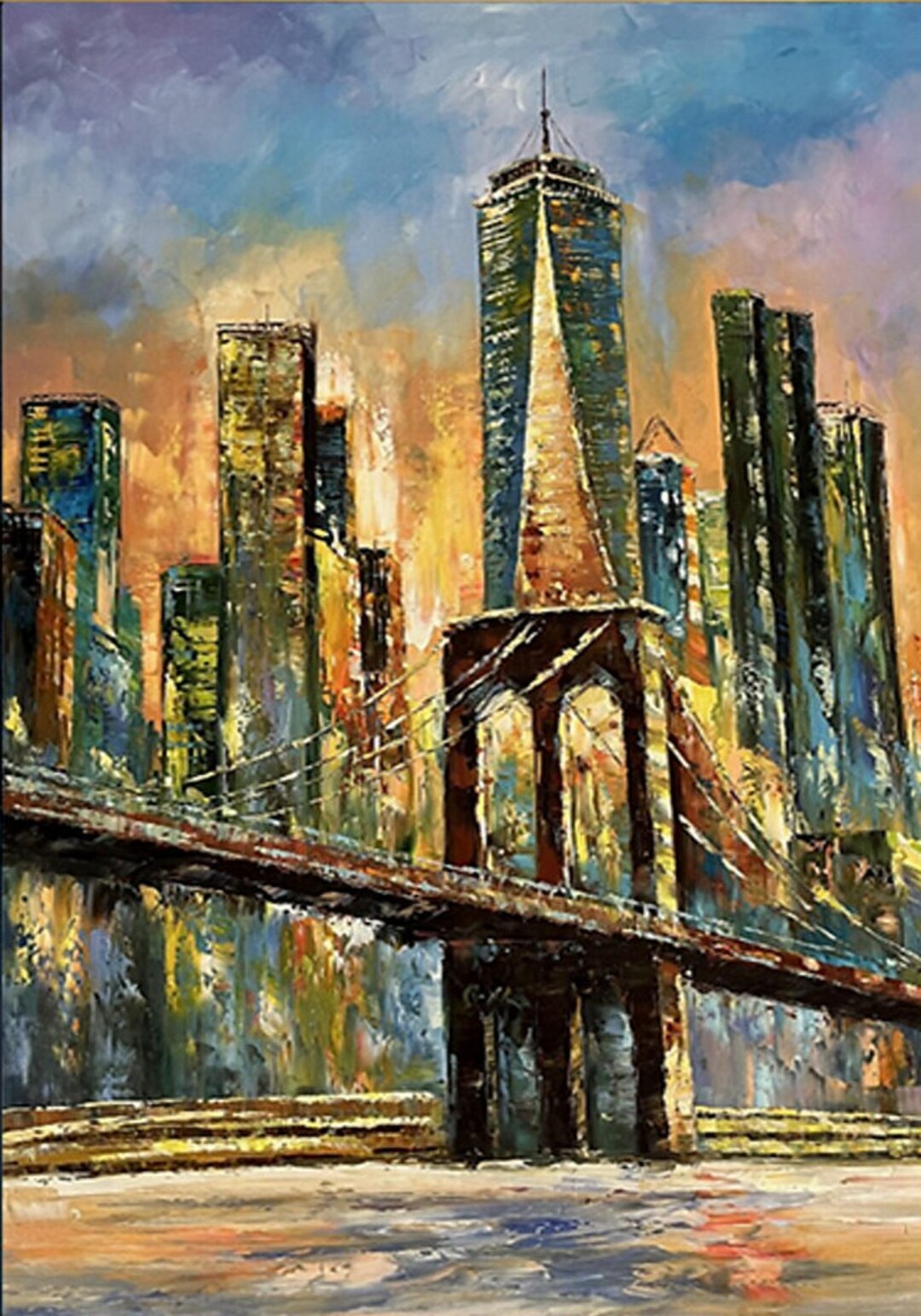 New York Oil on Canvas Bridge Golden Gate Oil Painting on Canvas - Etsy