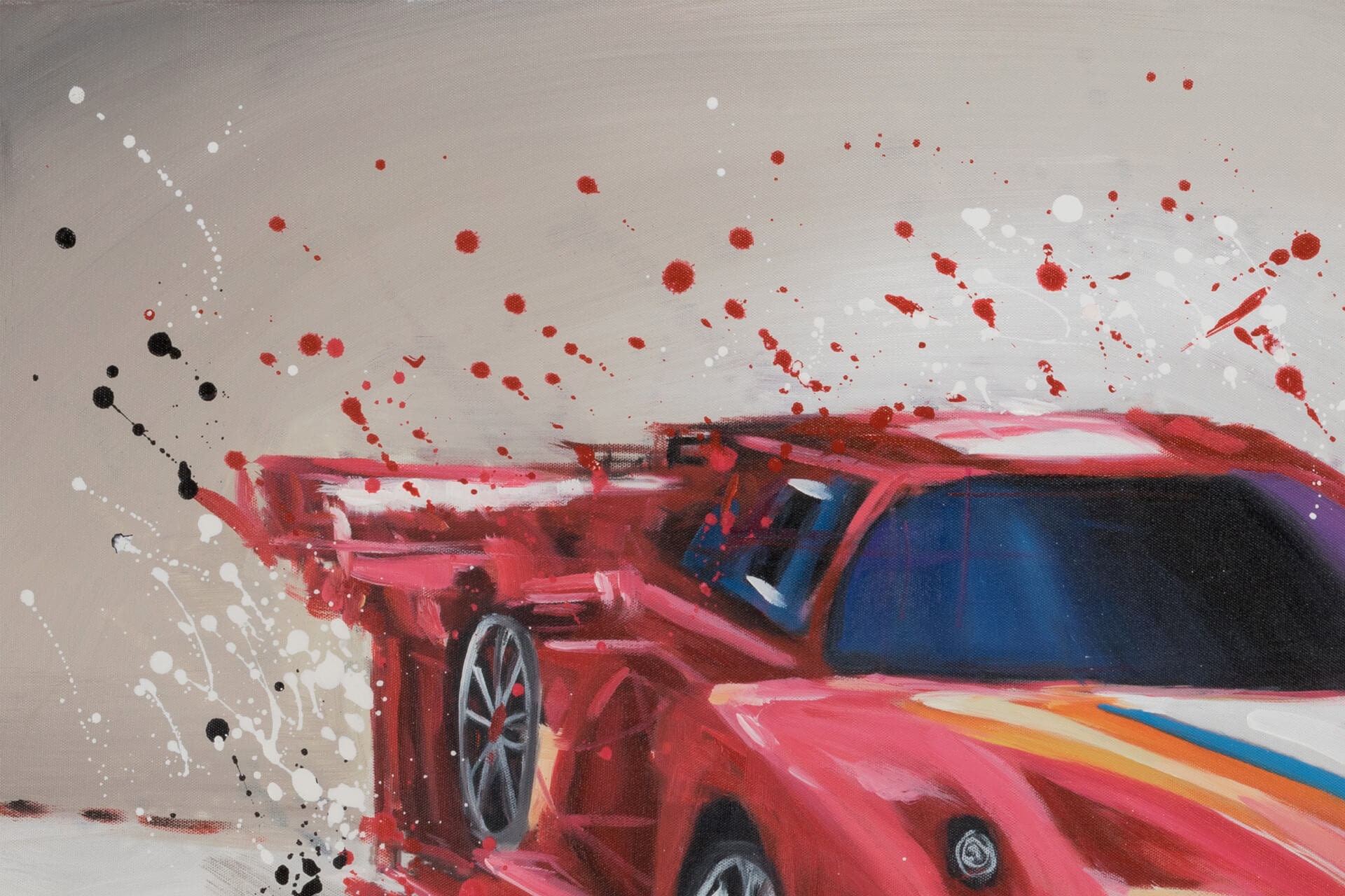 Race Car Acrylic Painting on Canvas / Abstract Team Car Acrylic ...